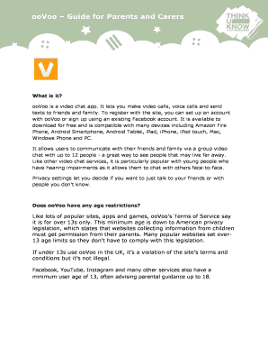 Fillable Online ooVoo Guide for Parents and Carers Fax Email Print ...