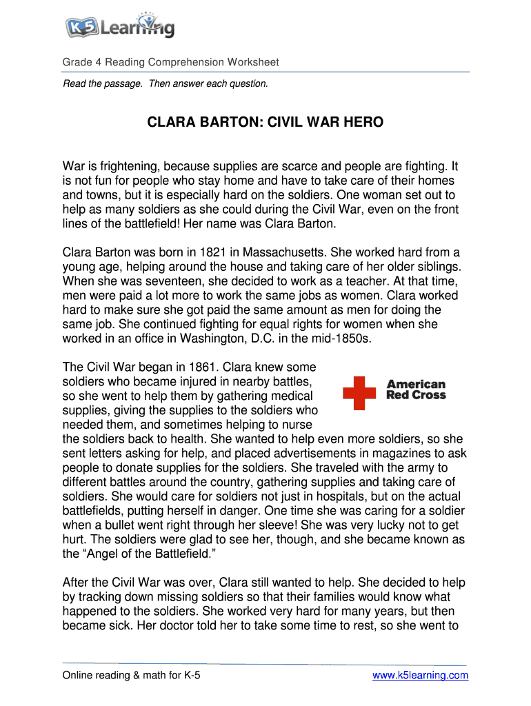 Fillable Online CLARA BARTON: CIVIL WAR HERO Fax Email Print - pdfFiller