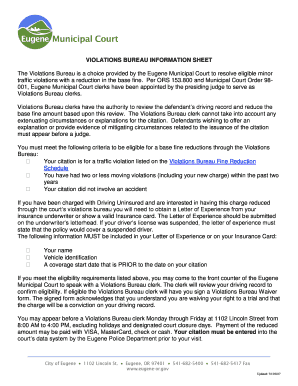 Fillable Online VIOLATIONS BUREAU INFORMATION SHEET Fax Email Print ...