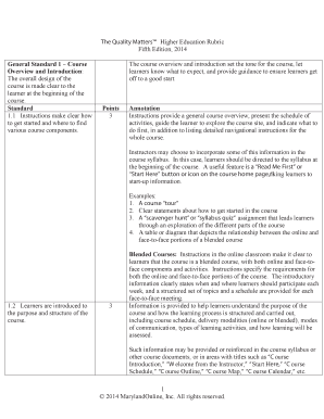 The Quality Matters Higher Education Rubric - Fill and Sign Printable ...