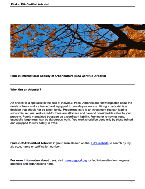 Fillable Online Find an ISA Certified Arborist Fax Email Print - pdfFiller