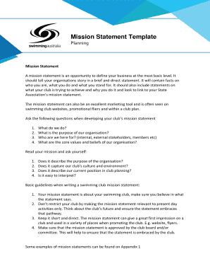 Fillable Online Mission Statement Template Fax Email Print - pdfFiller