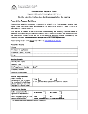 Fillable Online Presentation Request Guidelines Fax Email Print - pdfFiller
