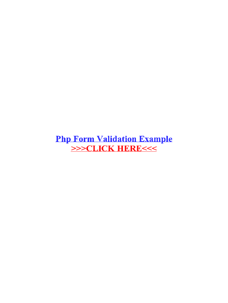 Fillable Online Php Form Validation Example Fax Email Print - pdfFiller