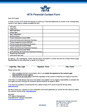 Fillable Online IATA Financial Contact Form Fax Email Print - pdfFiller
