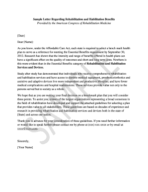 Fillable Online Sample Letter Regarding Rehabilitation and Habilitation ...