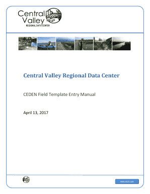 Fillable Online CEDEN Field Template Entry Manual Fax Email Print ...