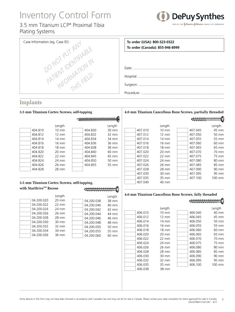 Fillable Online 5 mm Titanium LCP Proximal Tibia Fax Email Print ...