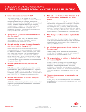 Fillable Online EQUINIX CUSTOMER PORTAL - MAY RELEASE ASIA-PACIFIC Fax ...