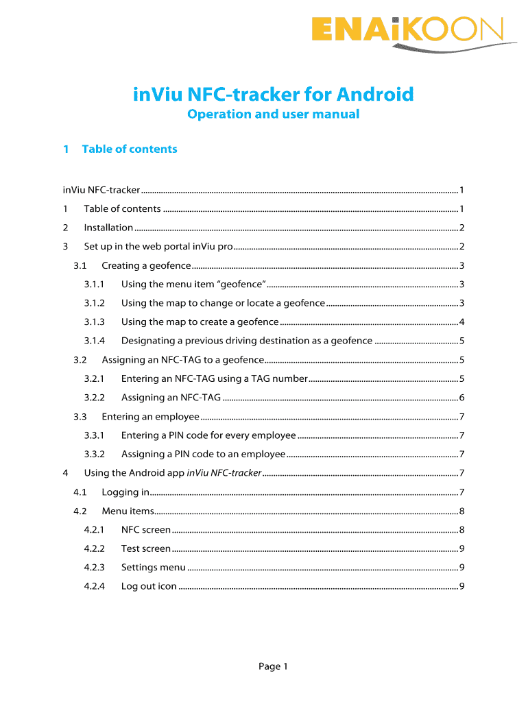 Fillable Online inViu NFC-tracker for Android Fax Email Print - pdfFiller