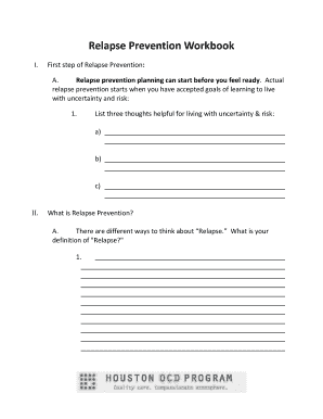 Fillable Online Relapse Prevention Workbook Fax Email Print - pdfFiller
