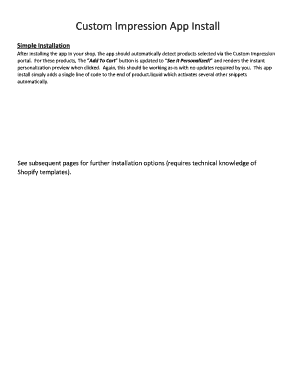 Fillable Online Custom Impression App Install Fax Email Print - pdfFiller