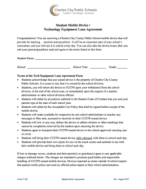 Fillable Online Student Mobile Device / Fax Email Print - pdfFiller