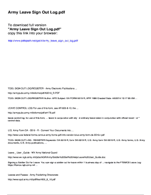 Fillable Online Army Leave Sign Out Log Fax Email Print - pdfFiller