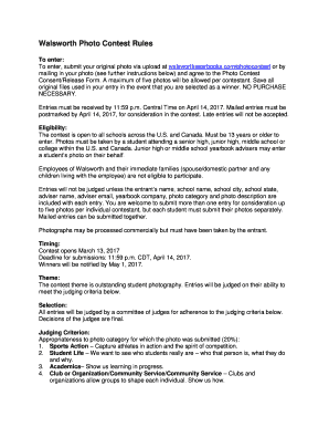Fillable Online Walsworth Photo Contest Rules Fax Email Print - pdfFiller