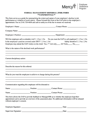 Fillable Online FORMAL MANAGEMENT REFERRAL (FMR) FORM Fax Email Print ...