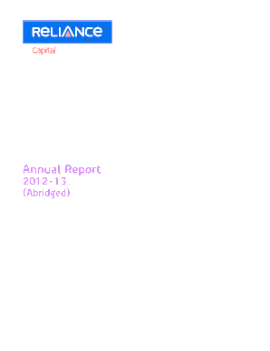 Fillable Online Reliance Capital Limited is a constituent of the ...