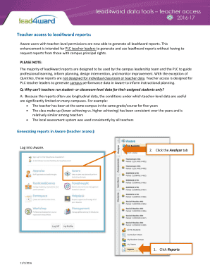 Fillable Online Teacher access to lead4ward reports: Fax Email Print ...