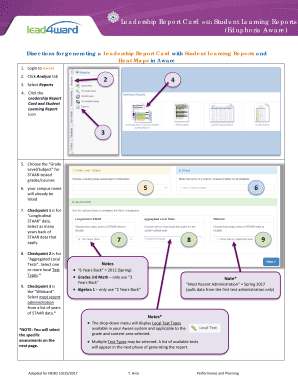 Fillable Online Leadership Report Card with Student Learning Reports ...