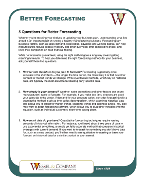 Fillable Online BETTER FORECASTING Fax Email Print - pdfFiller
