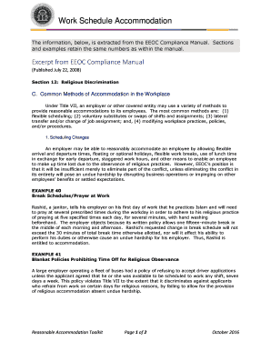 Fillable Online Work Schedule Accommodation Fax Email Print - pdfFiller