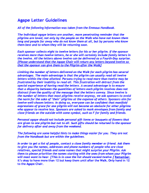 Fillable Online Agape Letter Guidelines Fax Email Print - pdfFiller