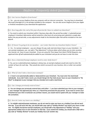 Fillable Online Dayforce: Frequently Asked Questions Fax Email Print ...
