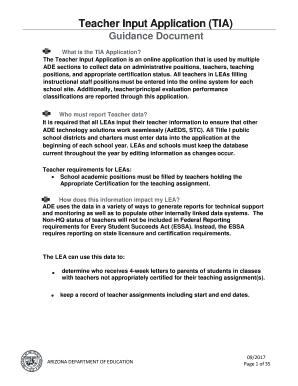 Fillable Online Teacher Input Application (TIA) Fax Email Print - pdfFiller