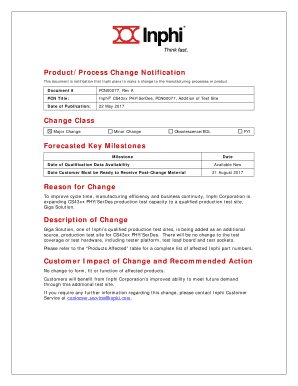 Fillable Online Product/Process Change Notification Fax Email Print ...