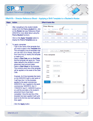 Fillable Online DRef-07b Director Reference Sheet Applying a Shift ...