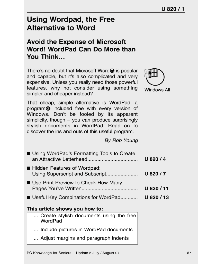 Fillable Online Using Wordpad, the Free Fax Email Print - pdfFiller