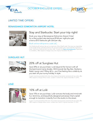 Fillable Online OCTOBER EXCLUSIVE OFFERS Fax Email Print - pdfFiller