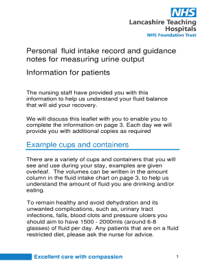 Fillable Online Personal fluid intake record and guidance Fax Email ...