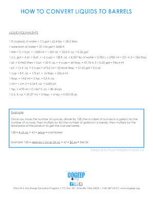 Fillable Online HOW TO CONVERT LIQUIDS TO BARRELS Fax Email Print ...