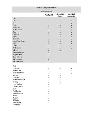 Fillable Online Feature Comparison Chart Fax Email Print - pdfFiller