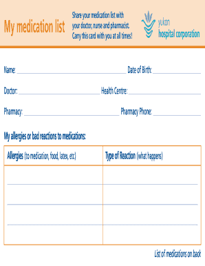 Fillable Online Share your medication list with Fax Email Print - pdfFiller