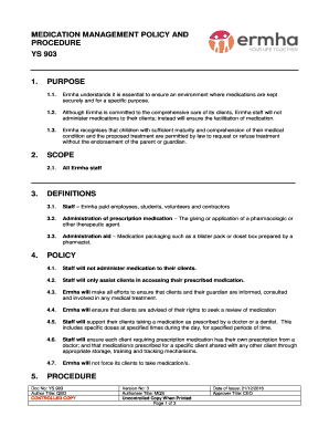 Fillable Online MEDICATION MANAGEMENT POLICY AND Fax Email Print ...