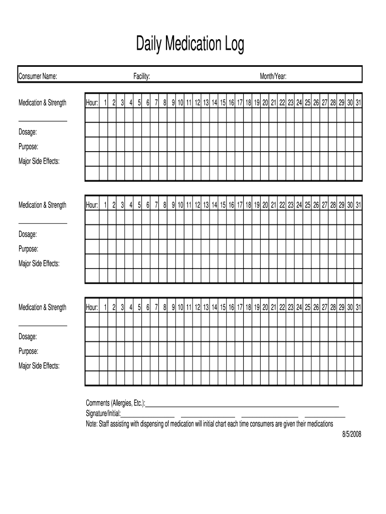 Fillable Online Daily Medication Log Fax Email Print - pdfFiller