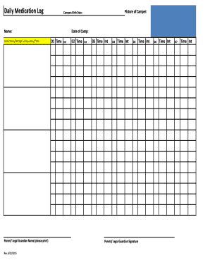 Fillable Online Medication/Dosage & Frequency/Time Fax Email Print ...