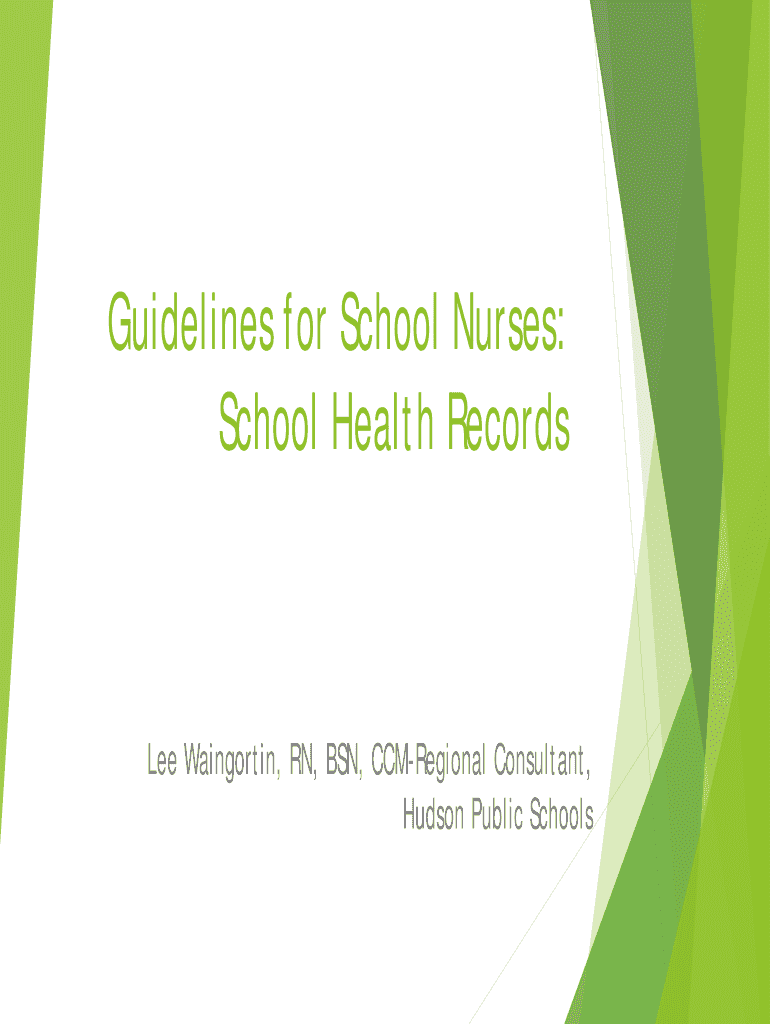 Fillable Online Guidelines for School Nurses: Fax Email Print - pdfFiller