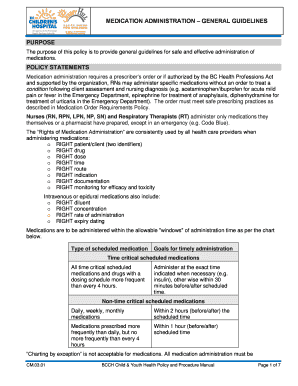 Fillable Online MEDICATION ADMINISTRATION GENERAL GUIDELINES Fax Email ...