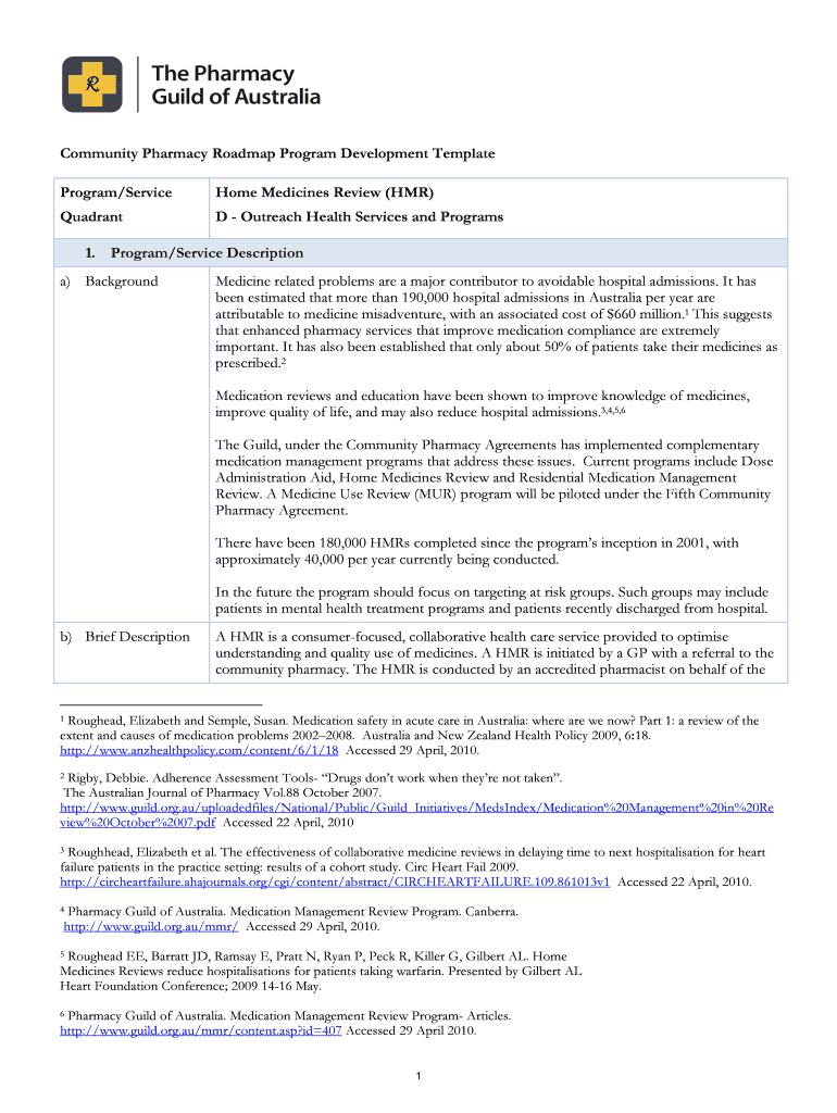 Fillable Online Home Medicines Review (HMR) Fax Email Print - pdfFiller