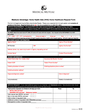 Fillable Online Medicare Advantage: Home Health Aide (HHA) Home ...
