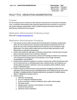 Fillable Online POLICY TITLE: MEDICATION ADMINISTRATION Fax Email Print ...