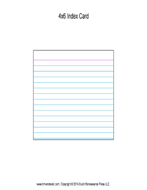 Fillable Online 4x6 Index Card Fax Email Print - pdfFiller