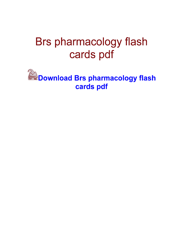 Fillable Online DownloadBrs pharmacology flash cards pdf Fax Email ...