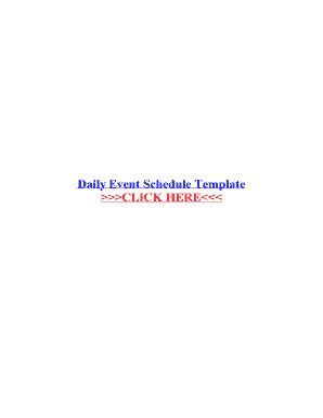 Fillable Online Daily Event Schedule Template Fax Email Print - pdfFiller