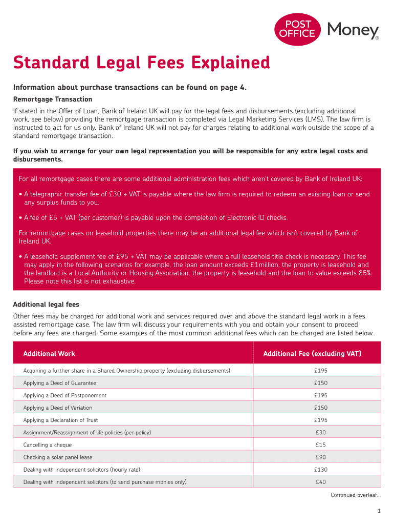 Fillable Online Standard Legal Fees Explained Fax Email Print - pdfFiller