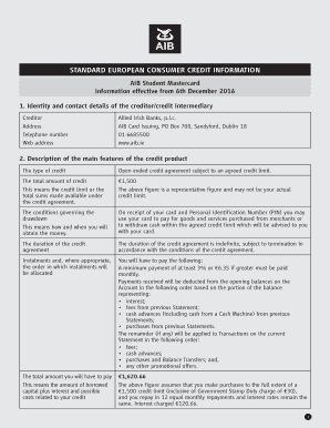 Fillable Online AIB Student Mastercard Fax Email Print - pdfFiller