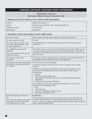 Fillable Online AIB Platinum Visa Card Fax Email Print - pdfFiller